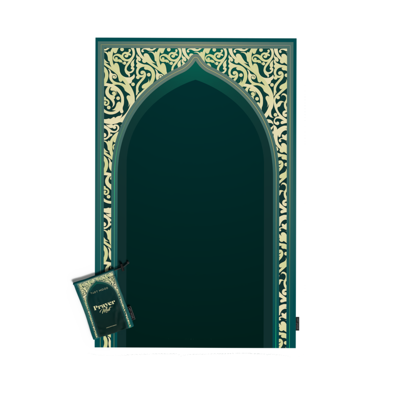 Prayer Mat AL-Hedaya Green - Waterproof Pocket Size