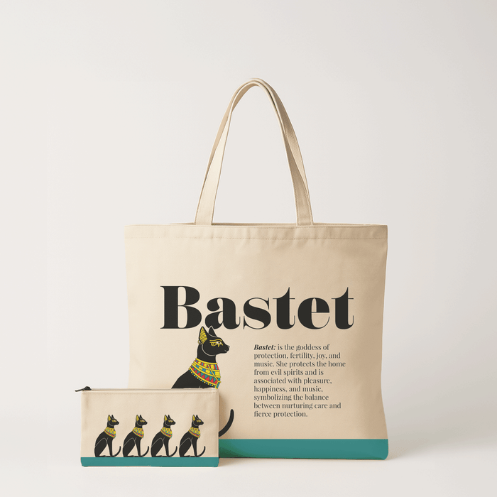 Ancient Egyptian - Tote Bag + Pouch - Bastet